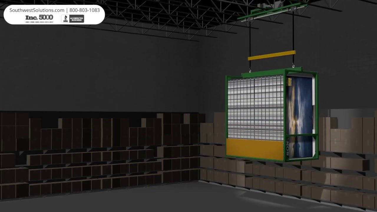 Big Screen TVs in Warehouse Storage Racks - YouTube