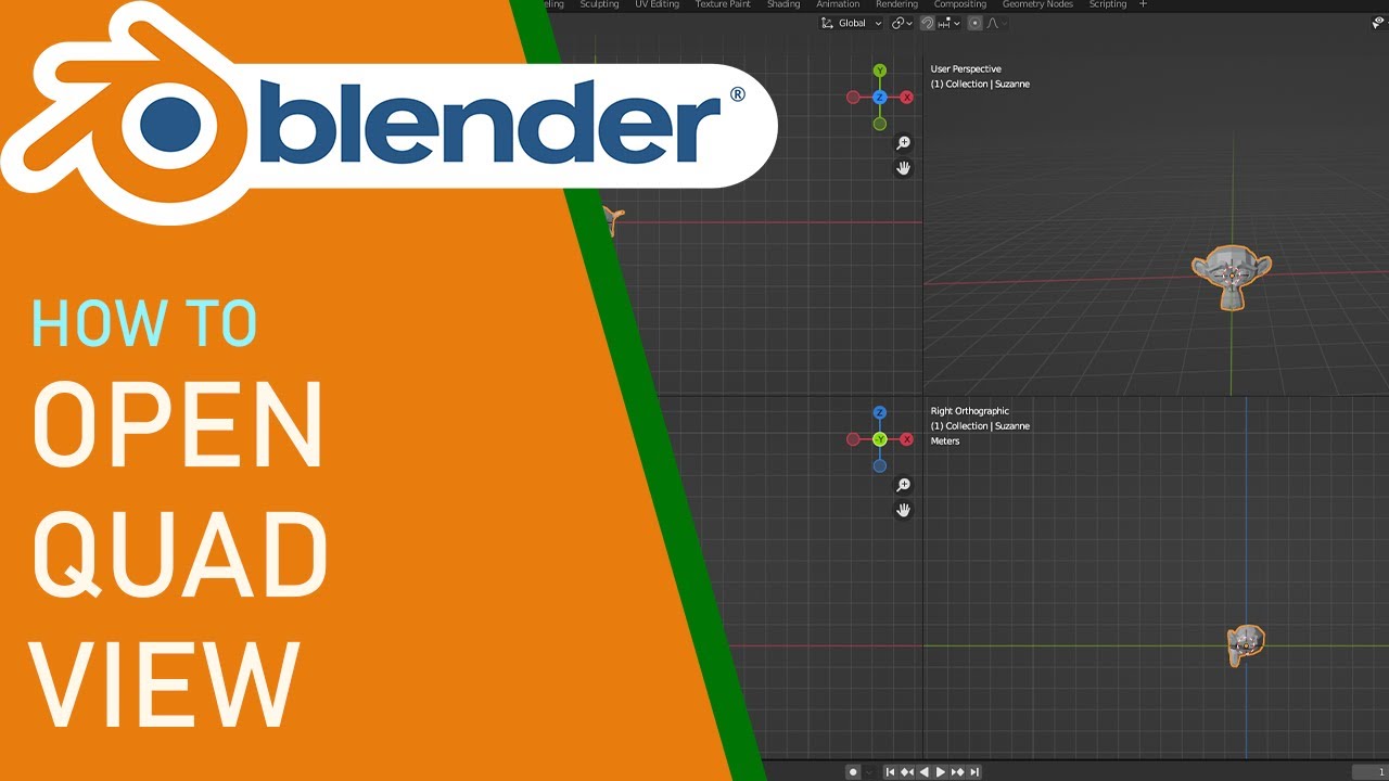 Blender how to open quad view - YouTube