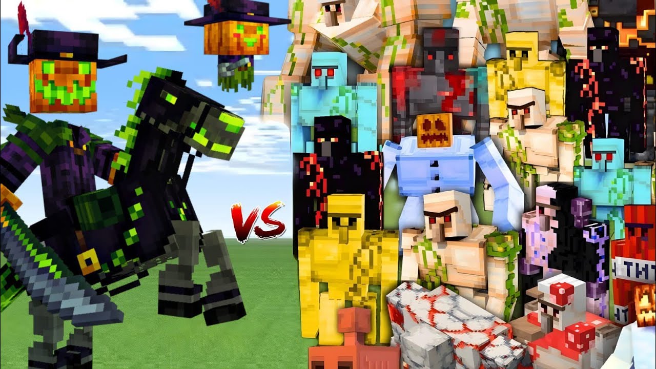 Minecraft: All Golems vs Lord Pumpkin Head – Ultimate Battle! - YouTube