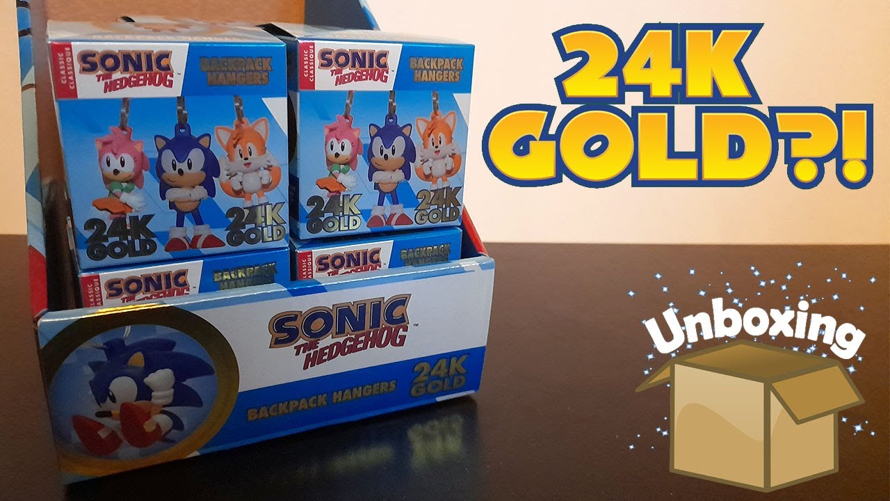 Sonic The Hedgehog Backpack Hangers - 24K Gold Chase Figures Unboxing ...