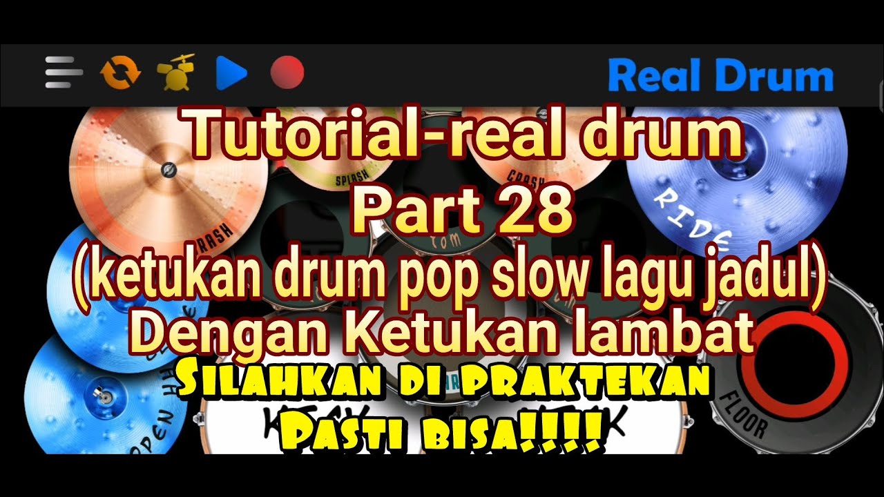 Tutorial-real drum part #28 (ketukan drum pop slow/lagu jadul)dengan ketukan lambat - YouTube