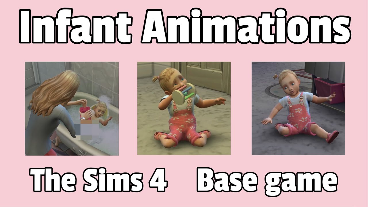 Infant Bath, Play & Idle Animations - The Sims 4 Base game - YouTube