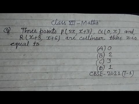 Three points P(2x,x+3) Q(0,x) and R(x+3,x+6) are collinear then x is ...