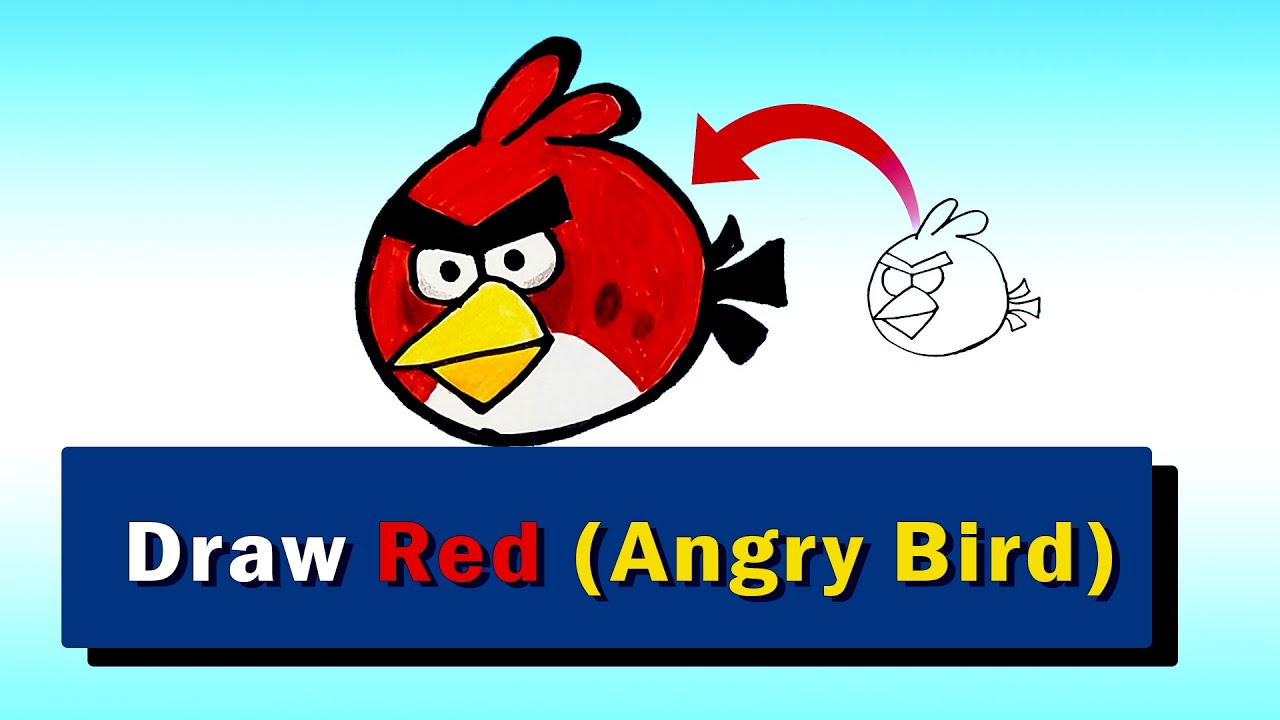 Draw Red Bird from Angry Bird | How to draw red bird - YouTube
