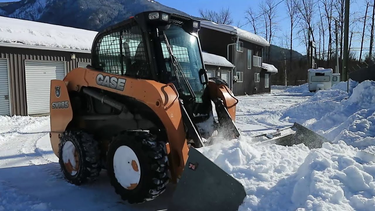 CASE SV185 skid steer snow removal - YouTube