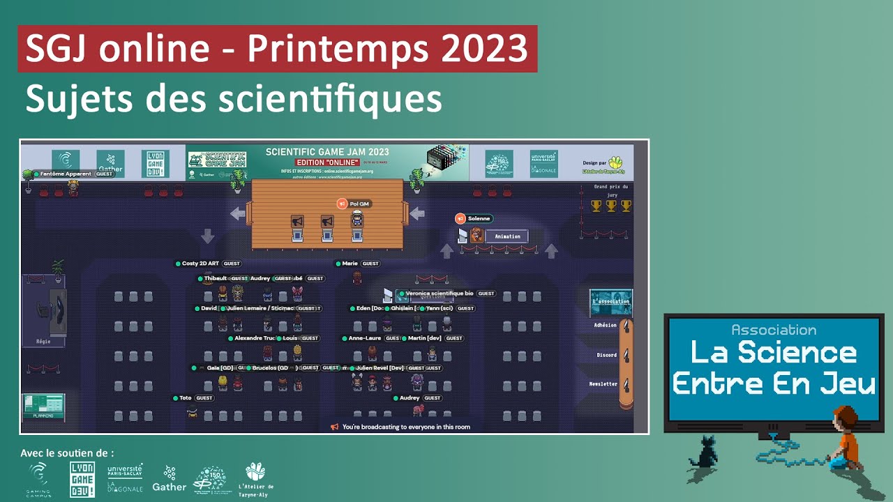 Scientific Game Jam online - Sujets des scientifique - YouTube