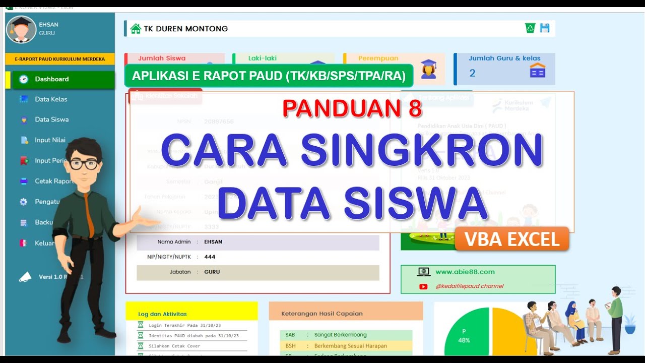 PANDUAN 8 E RAPOT KUMER PAUD CARA SINGKRON DATA SISWA - YouTube