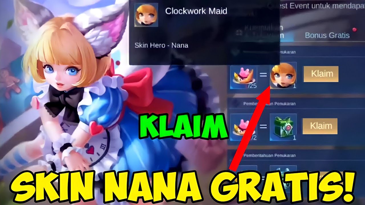 SKIN ELITE NANA CLOCKWORK MAID GRATIS! | BEGINI CARA MENDAPATKAN NYA ...