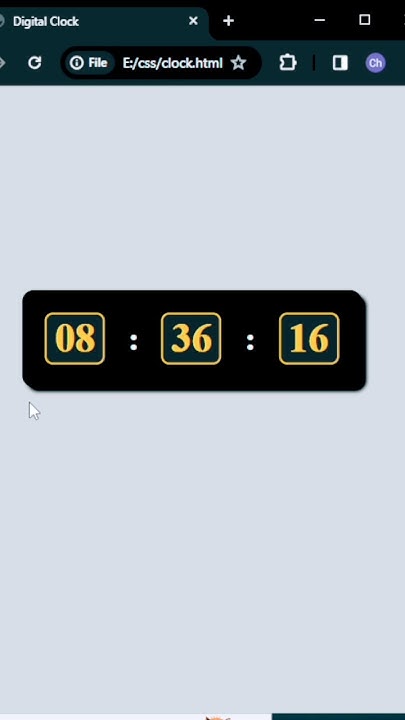 Digital clock using JavaScript | HTML CSS | programming shorts - YouTube