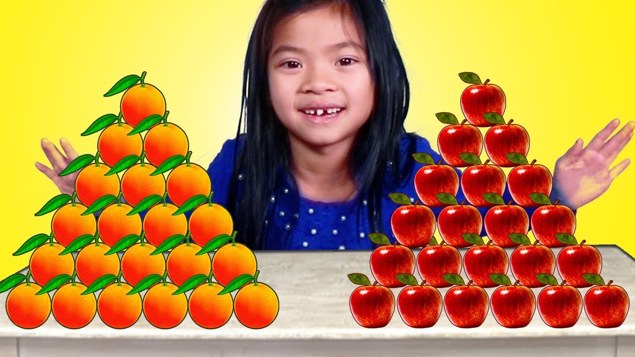 Emma Juega Manzanas Vs Naranjas |Frutas para Niños |Aprende a Comer ...