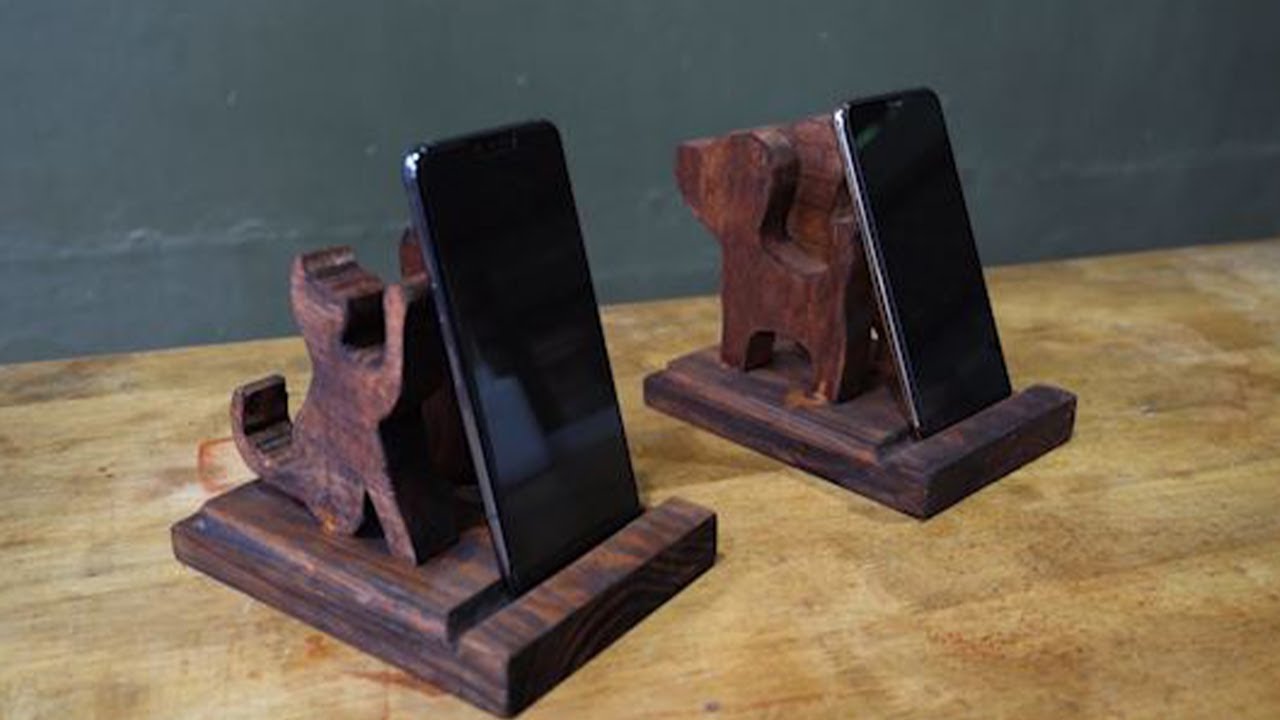 Making Mobile Phone Stands from Discarded Old Wood - YouTube