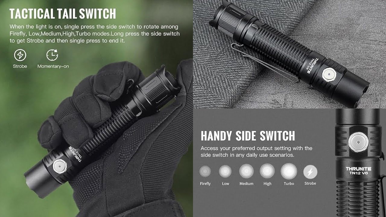 ThruNite TN12 V6 1950 lumen rechargeable EDC Flashlight - YouTube