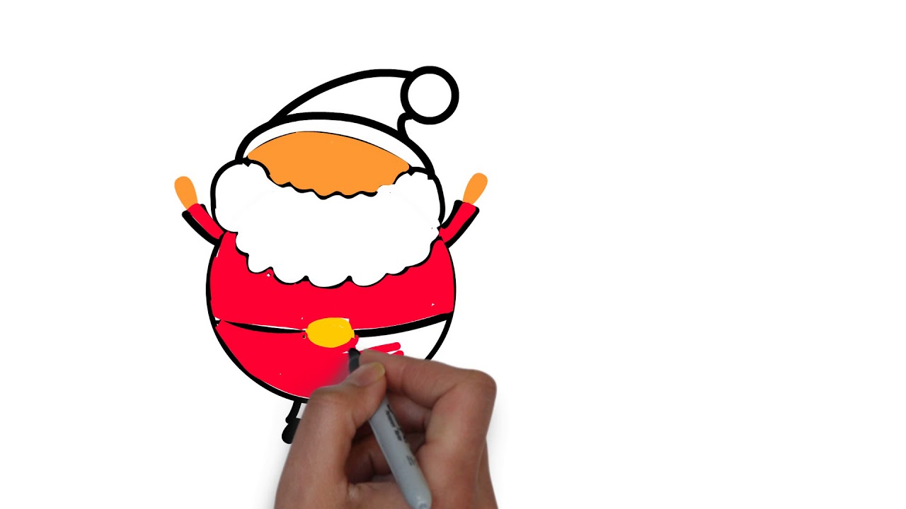 How to Draw a cartoon Santa Claus Easy for kids | learn cartoon drawing ...