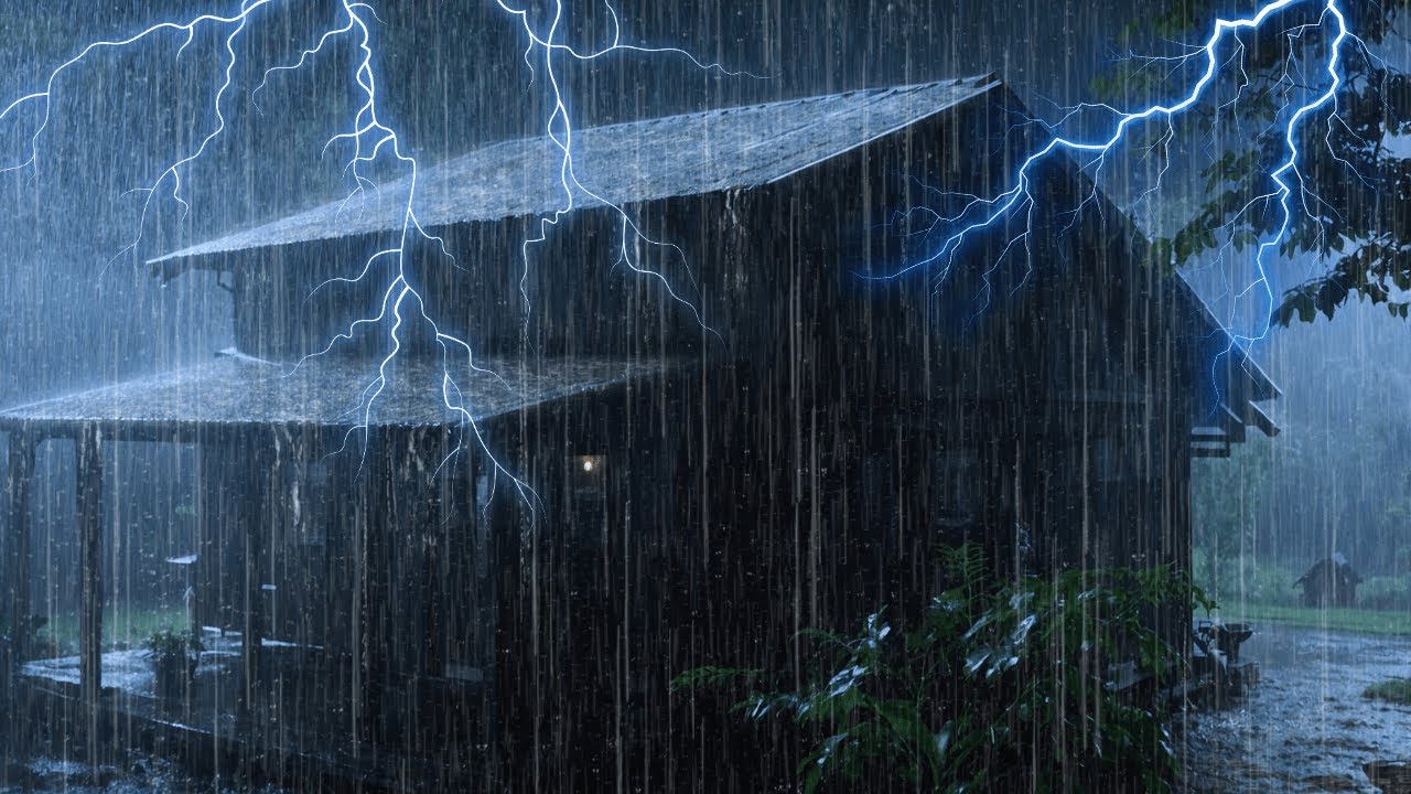 Heavy Rain and Thunder Sounds for Sleeping ⛈️😴 - Thunderstorm sounds ...