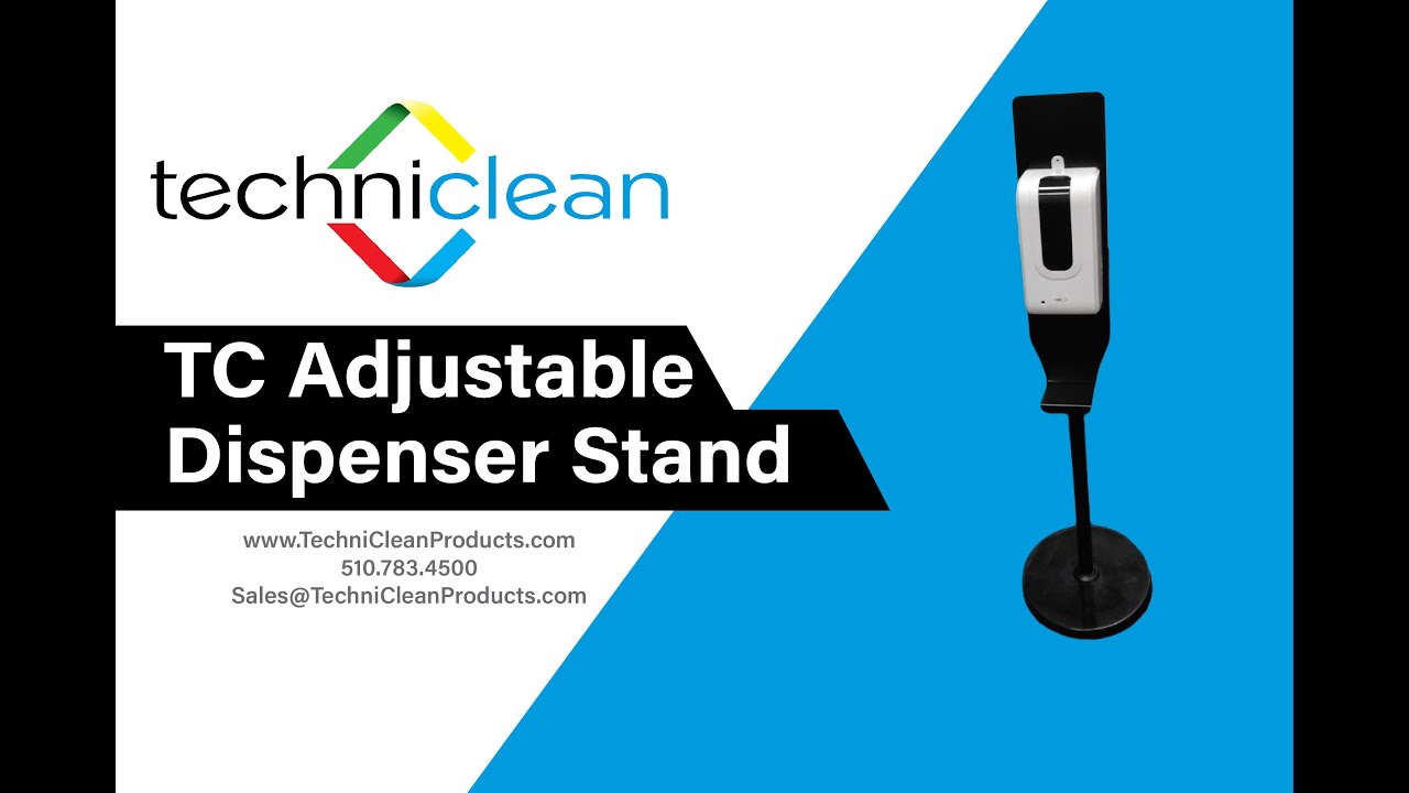 TechniClean Adjustable Sanitizer Dispenser Stand - YouTube