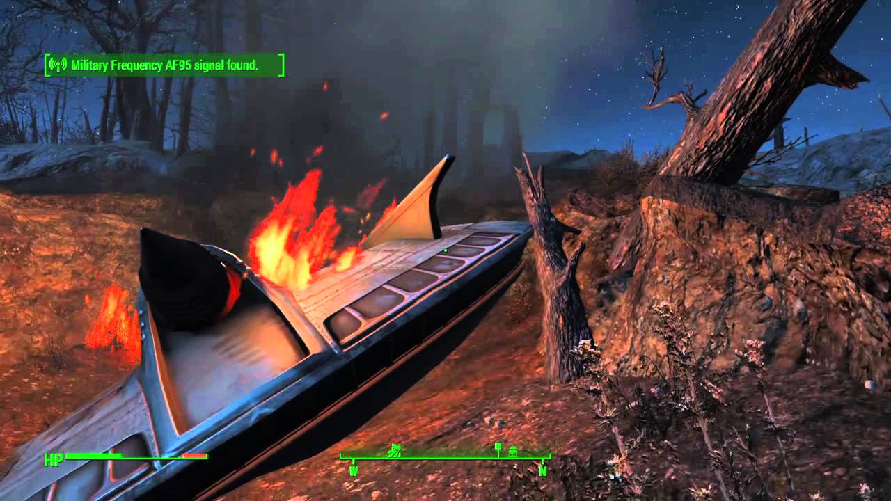 Fallout 4 alien crash site & blaster - YouTube