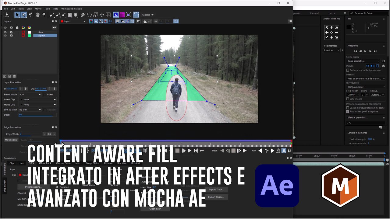 CONTENT AWARE FILL INTEGRATO IN AFTER EFFECTS E AVANZATO CON MOCHA AE ...