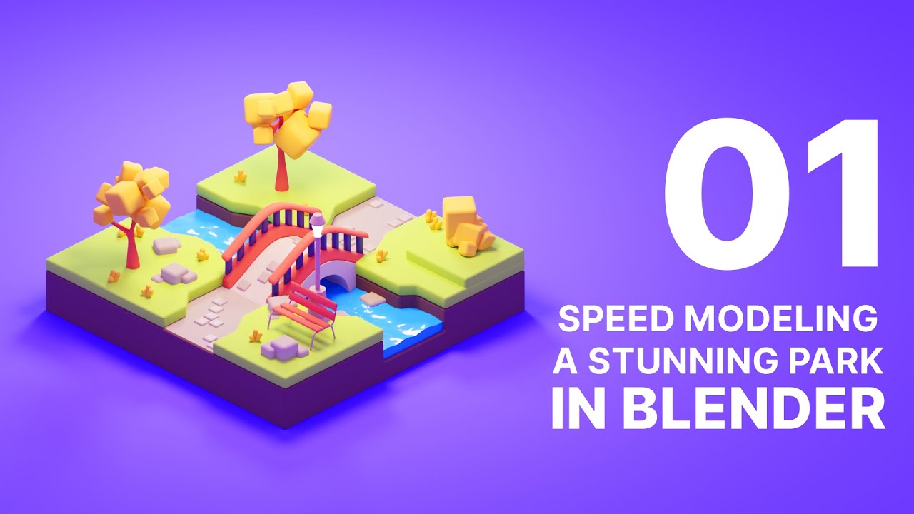 Speed Modeling a Stunning Park in Blender: 3D Workflow Tutorial - YouTube