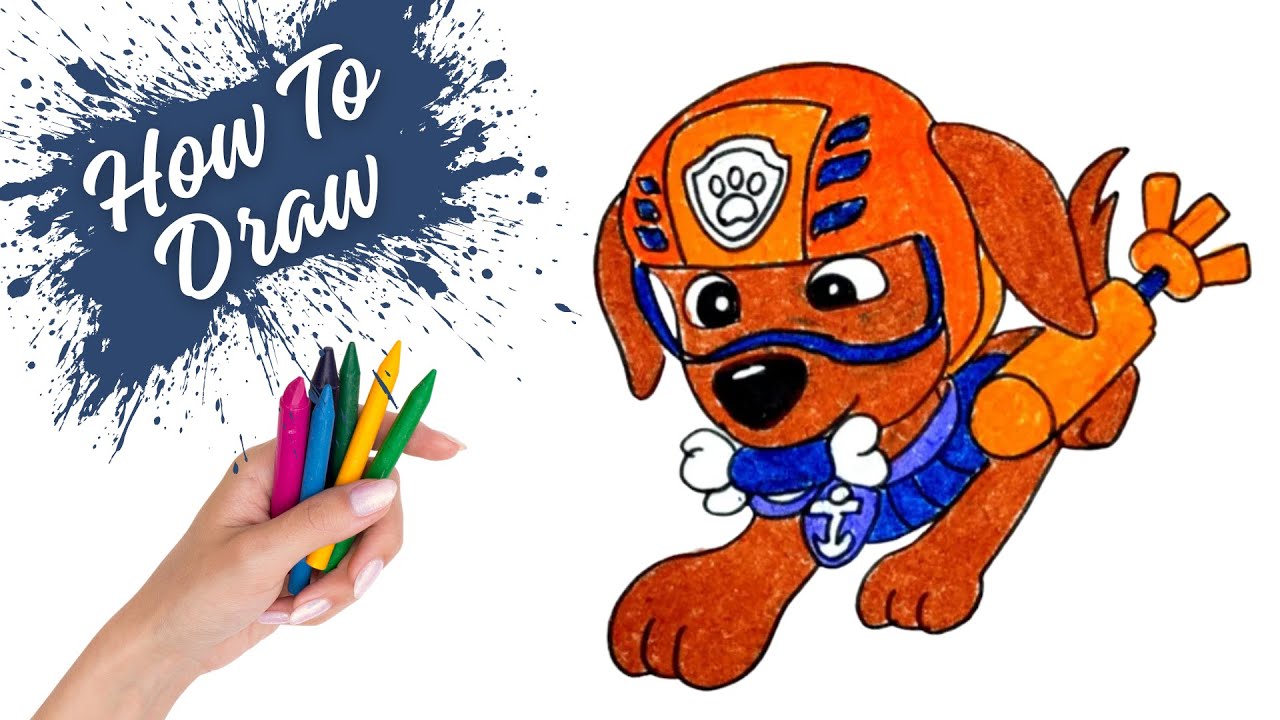 Easy Zuma drawing from Paw Patrol | Paw Patrol #art #drawing #cartoon # ...