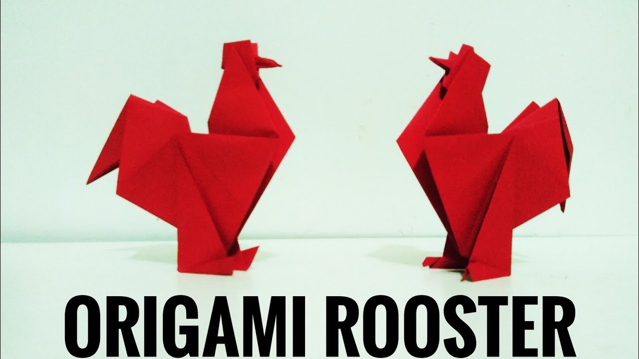 How to make origami Hen (Rooster). Origami Chicken. Easy origami ...