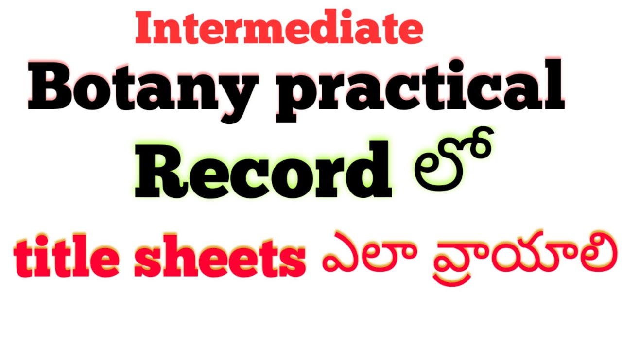 How to write Botany practical Record title sheets - YouTube