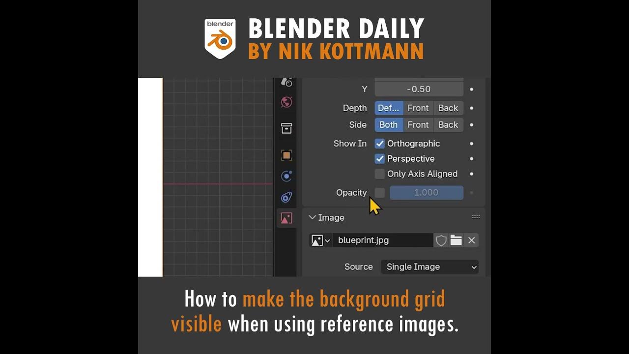 How to Make the Background Grid Visible When Using Reference Images in Blender - YouTube