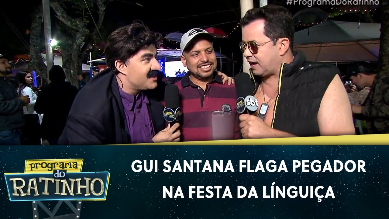 Gui Santana flaga Pegador na festa da línguiça | Programa do Ratinho ...