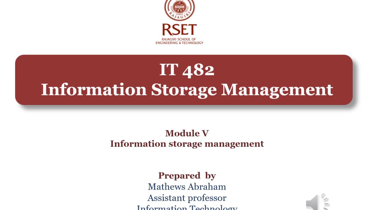 IT482 part 6 Information storage management - YouTube