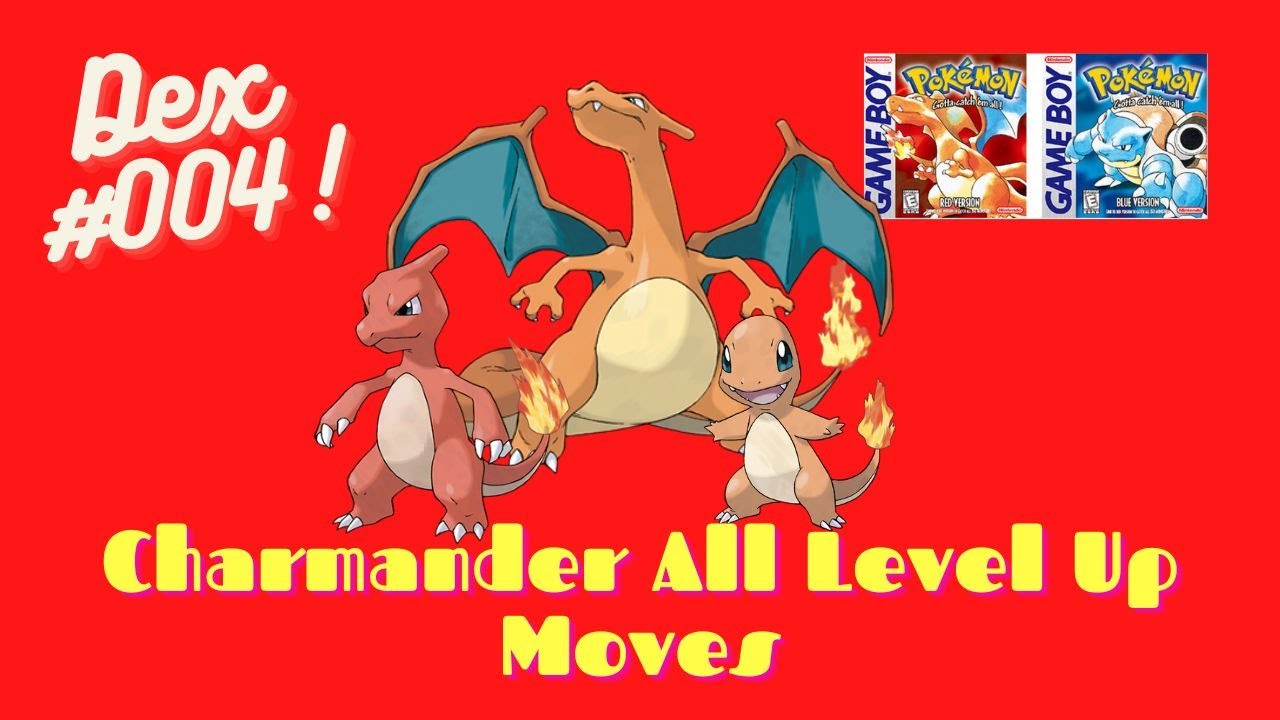 Pokemon Red and Blue | Charmander All Level Up Moves and Evolutions ...