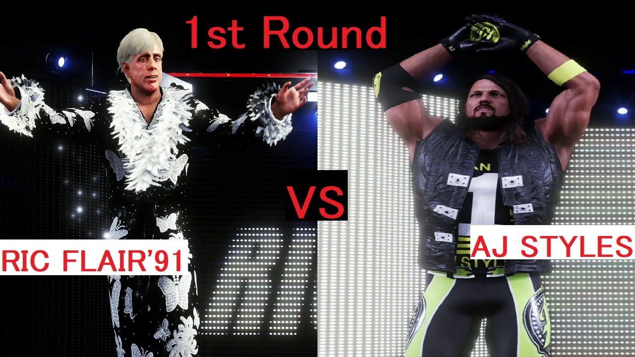 WWE 2K20 - RIC FLAIR'91 vs AJ STYLES 全スーパースターCPUトーナメント（ALL Superstars ...