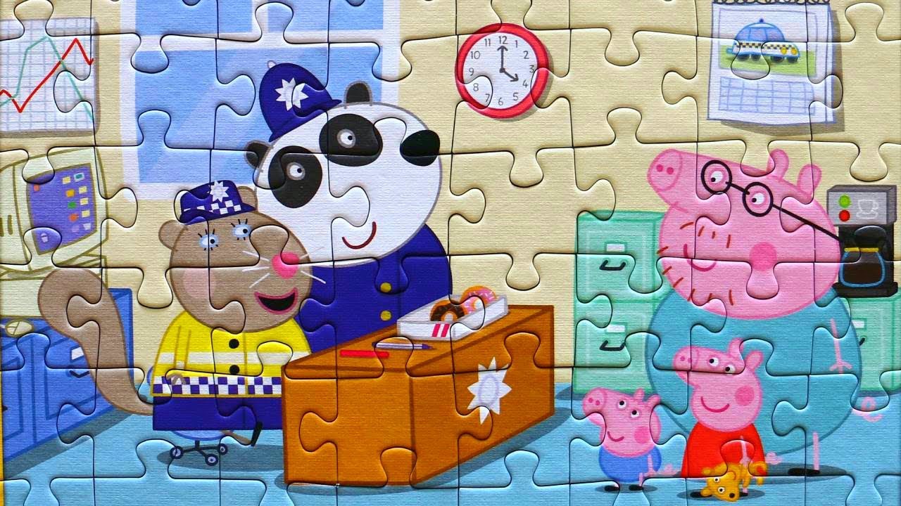 Peppa Pig treats police officers with donuts - solving big puzzle for ...