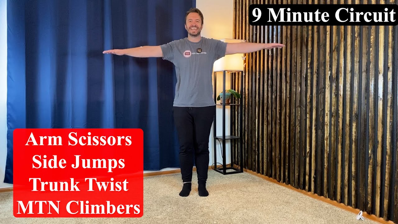 Body Weight Workout Arm Scissors Side Jumps Trunk Twist Mountain ...