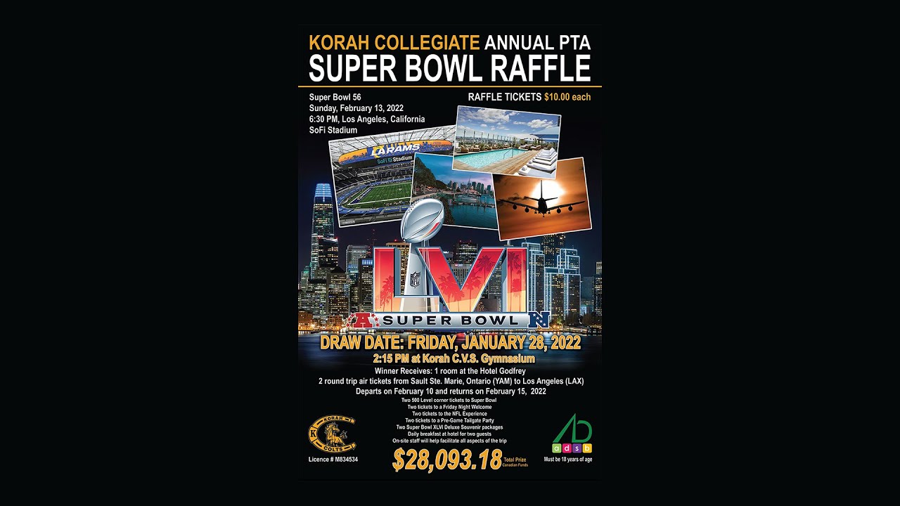 Korah PTA Super Bowl Raffle Draw - YouTube