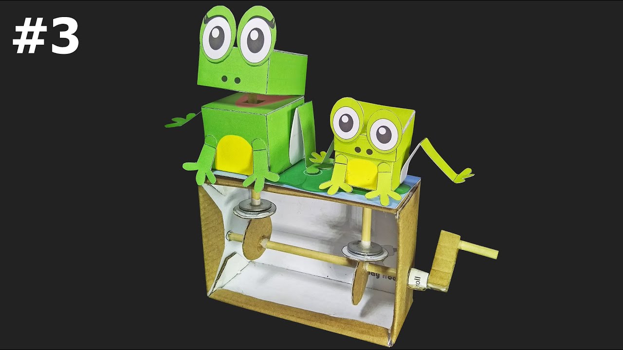 #3 - Frog Choir | DIY Automata Box - Mô hình automata từ giấy - YouTube