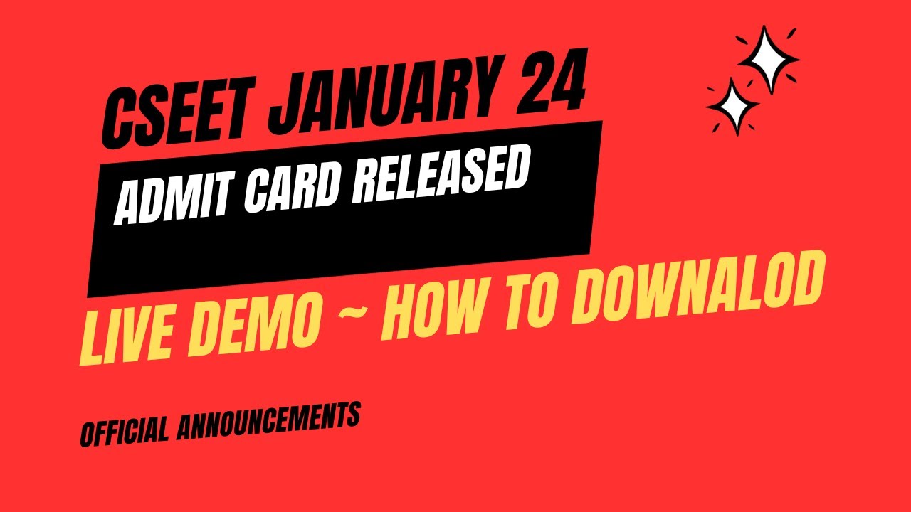 CSEET January 2024 Admit card Released By ICSI | Live Demo | How To Download CSEET Jan 24 admit ...