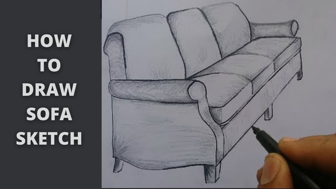 How To Draw a Sofa | Sofa Drawing | how to draw a sofa step by step ...