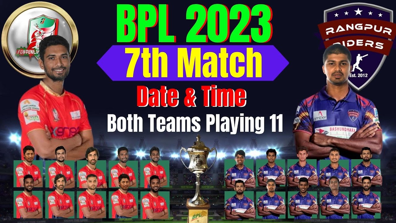 BPL 2023 | Match No: 7 | Fortune Barisal vs Rangpur Riders Both Teams ...