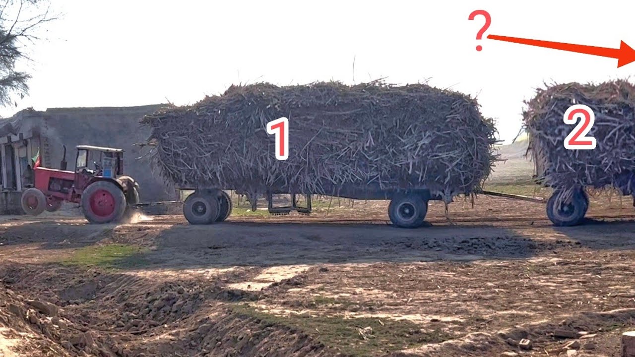 Tractor & 2 Trailers | Tractor Pulling - YouTube