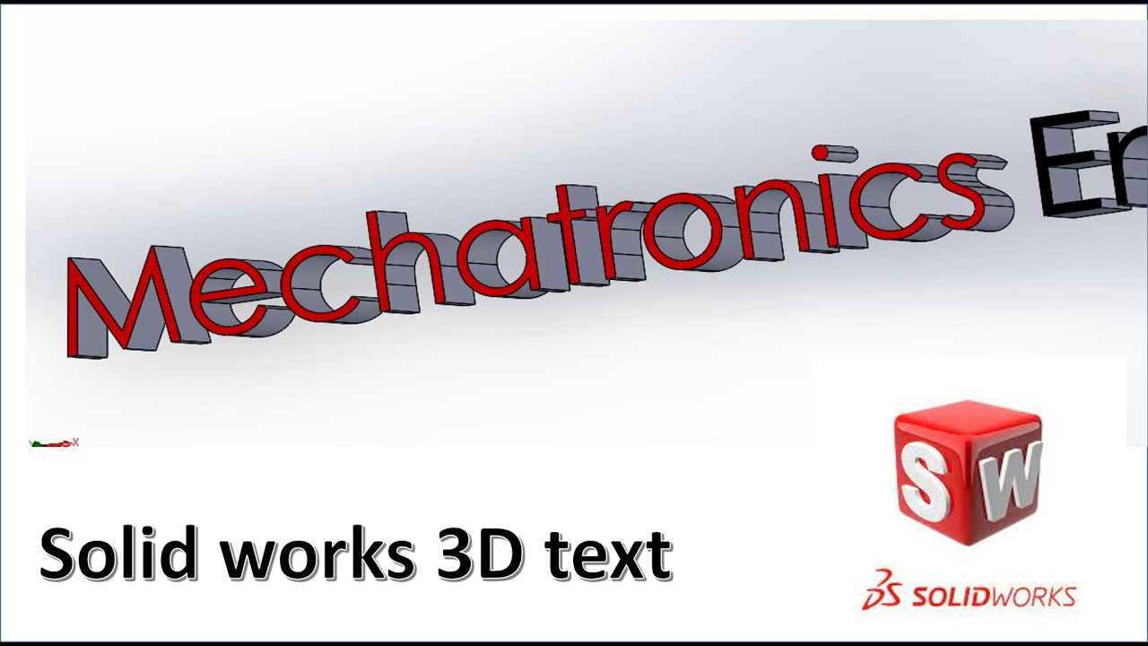 How to create 3D text in solid works - YouTube