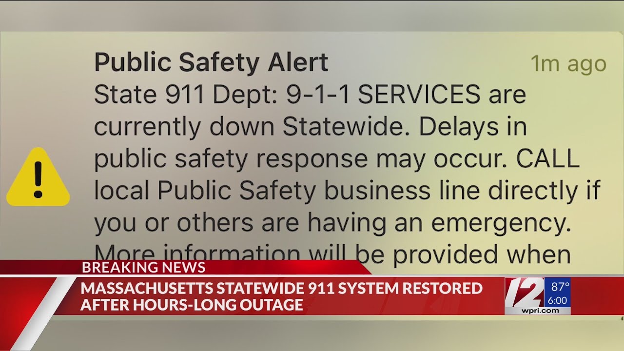 911 service restored in Massachusetts after statewide outage - YouTube