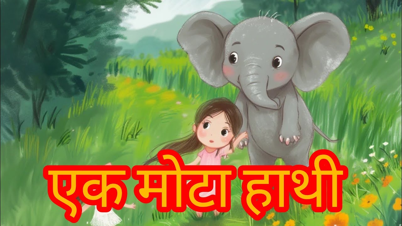Ek Hathi Or Little Girl | Hindi Rhyme | #trending #cartoon #animation # ...