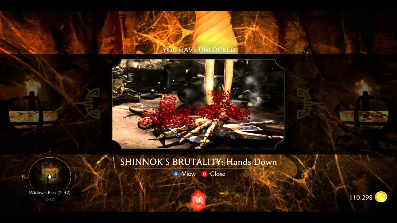 MKX KRYPT UNLOCK : Shinnok's Brutality Hands Down (7,32) - YouTube