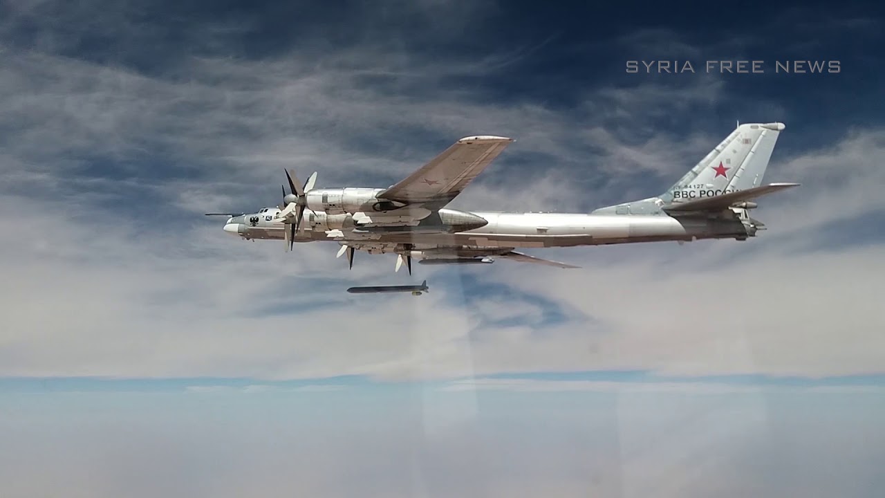 Tu-95MS targeting with cruise missiles on terrorist positions in Syria ...