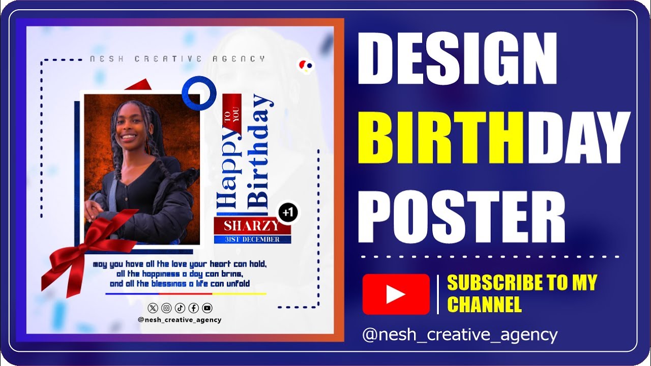 How to Make a Stunning Birthday Poster Design Tutorial (STEP BY STEP ...