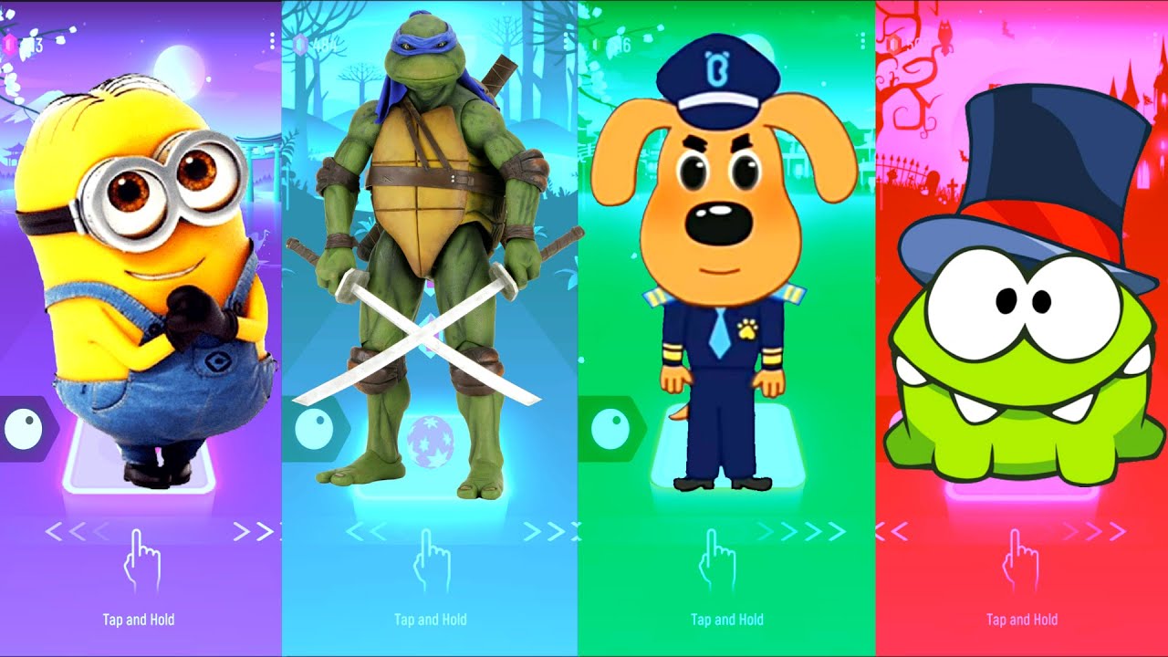 Minions 🔴 TM Ninja Turtles 🔴 Sheriff Labrador 🔴 Om Nom 🔴 Tiles Hop Edm ...
