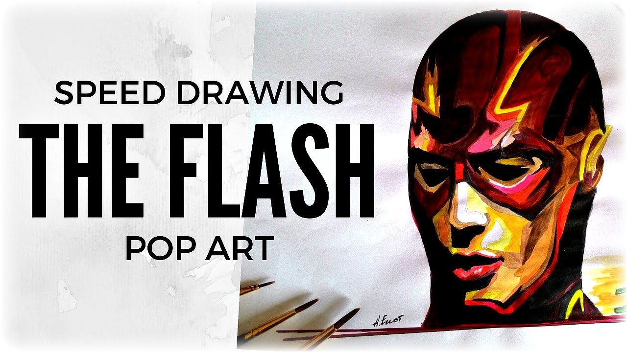 Speed Drawing: The Flash (Pop Art) - YouTube