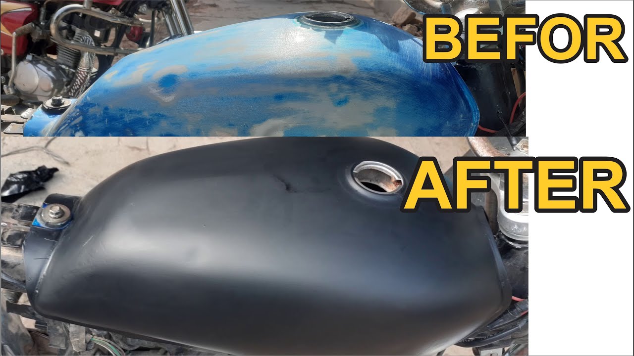 Bike Fuel Tank MAT BLACK Wrapping Professional skills - YouTube