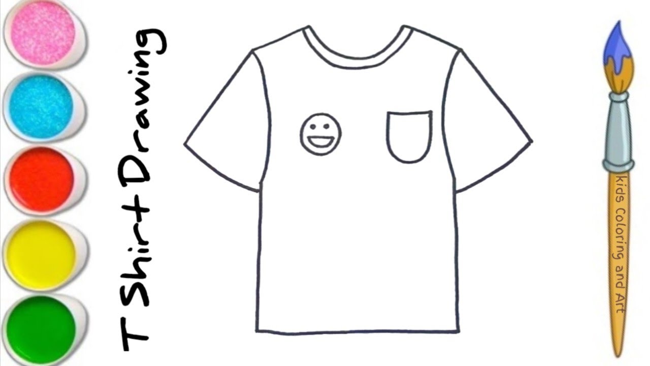 How to draw a T-Shirt Step by Step | T-Shirt Drawing Lesson for kids ...