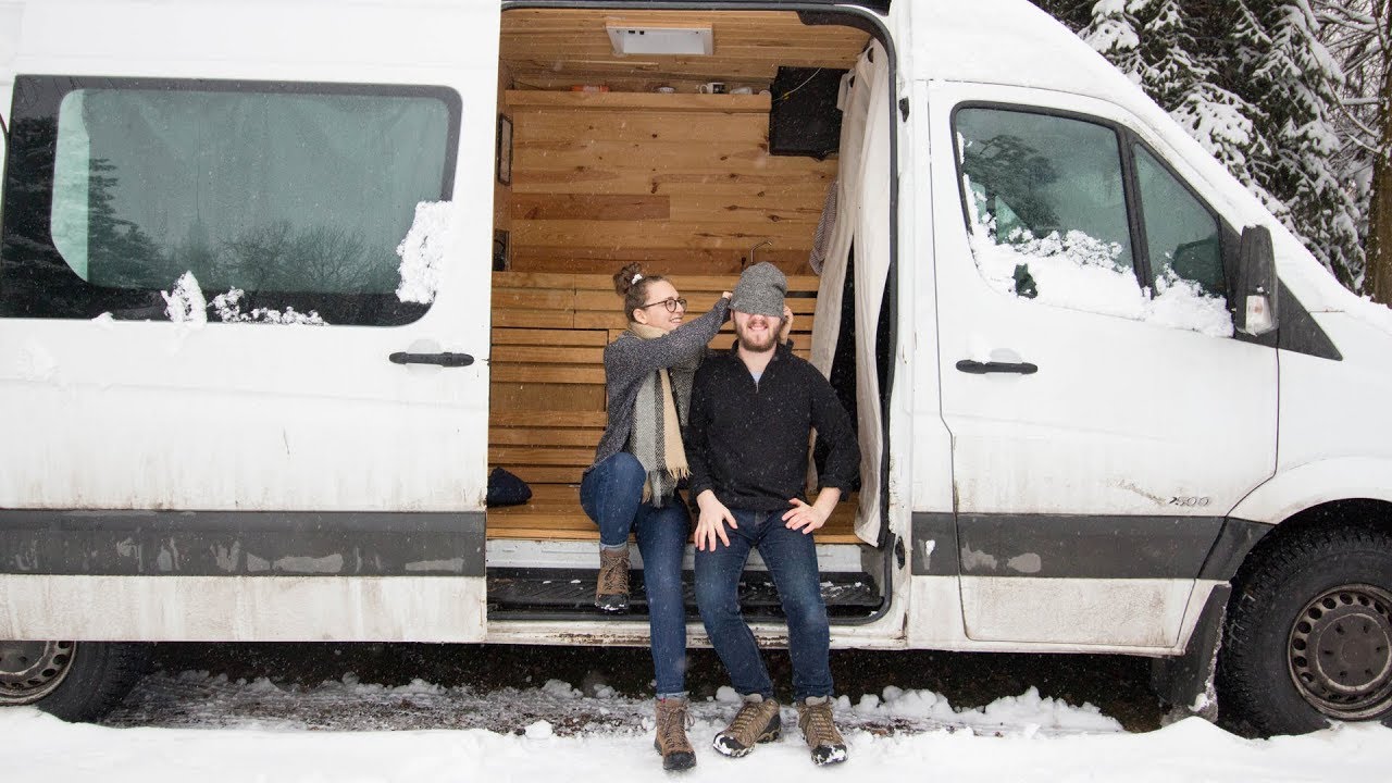 VAN LIFE IN A SNOWSTORM + Seattle Meet-up with YOU - YouTube