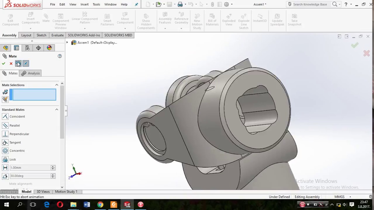 SolidWorks trening Universal Joint (Kardanski spoj) - YouTube